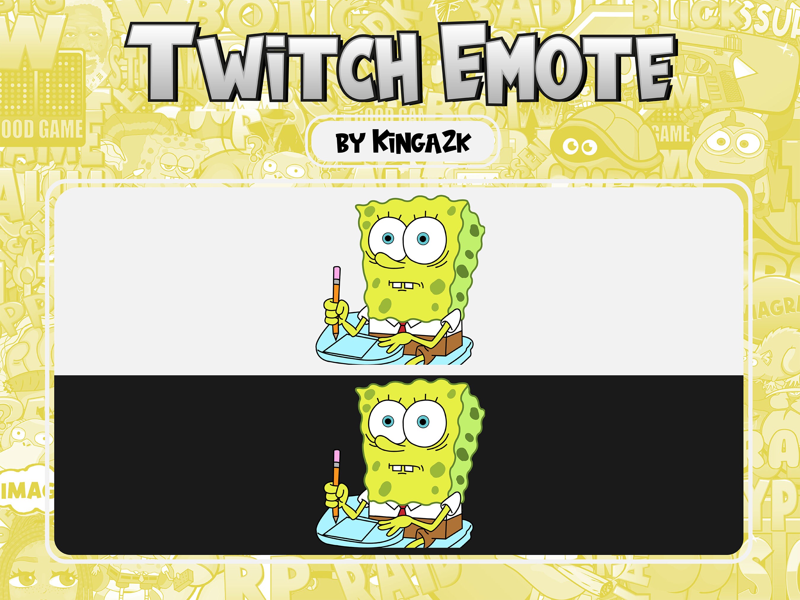 Shocked SpongeBob Meme Emote for Twitch and Discord and | Etsy