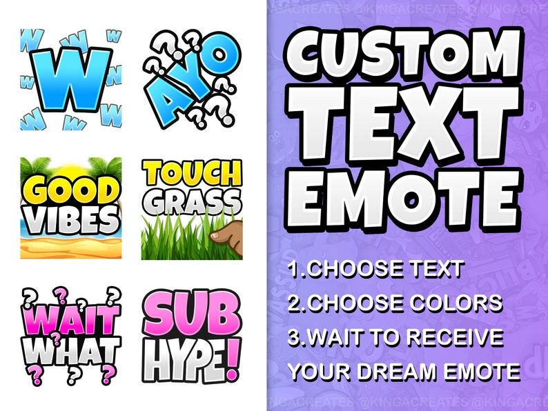 CUSTOM TEXT EMOTE for Twitch, Youtube and Discord ! - Etsy