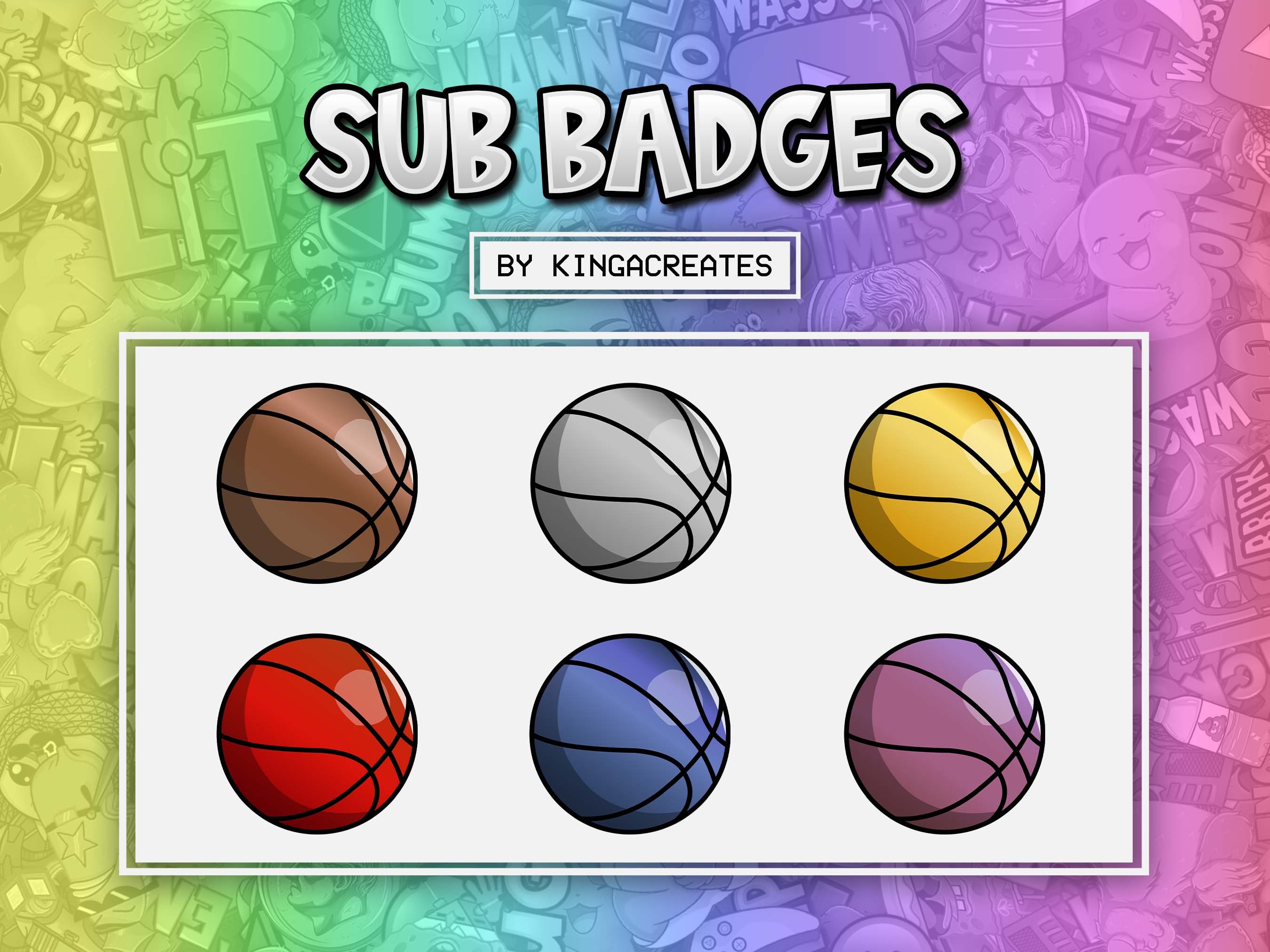 Basketball Sub Badges NBA 2K Badge for Twitch ! ( and More) - Etsy