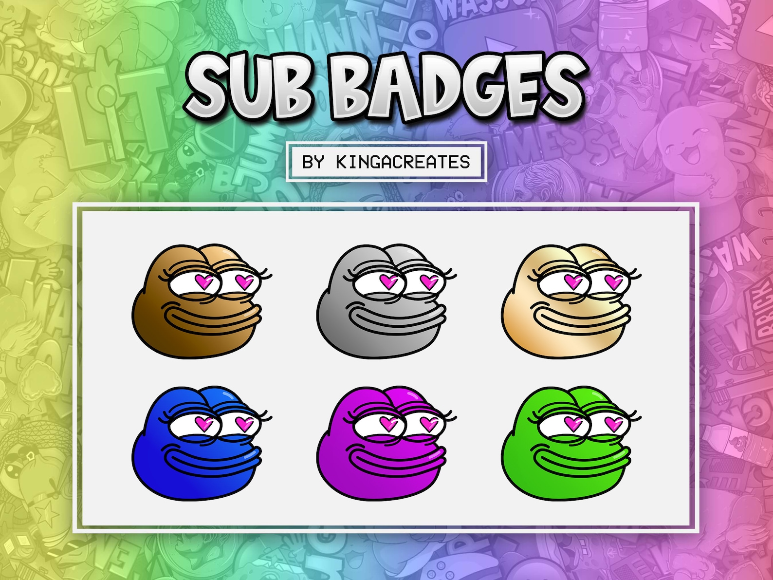 Pepe Sub Badges for Twitch ! ( and More) - Etsy