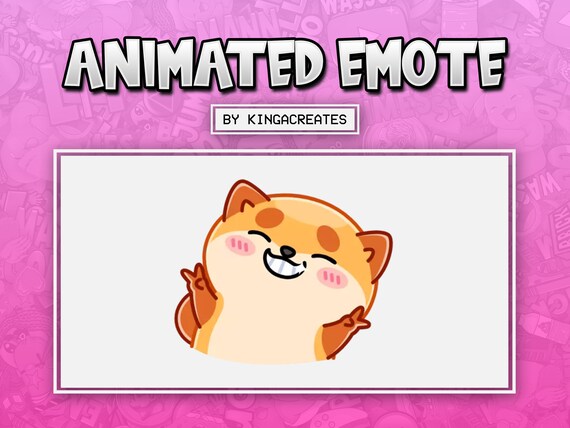 ANIMATED EMOTE Cute Dog Peace Sign for Twitch and Discord - Etsy