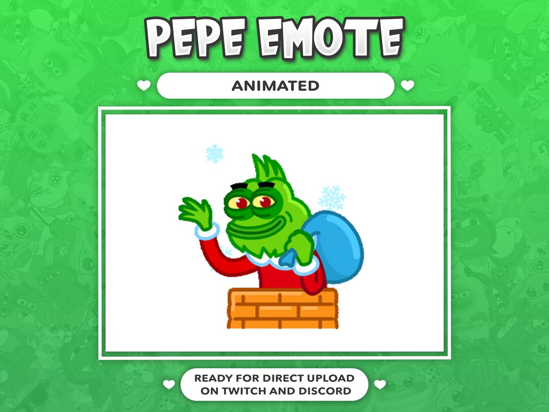 ANIMATED EMOTE Christmas Pepe Wave Peepo for Twitch, Kick and Discord ...