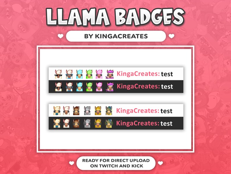Cute Llama Alpaca Sub Badges for Twitch and Kick ! - Etsy