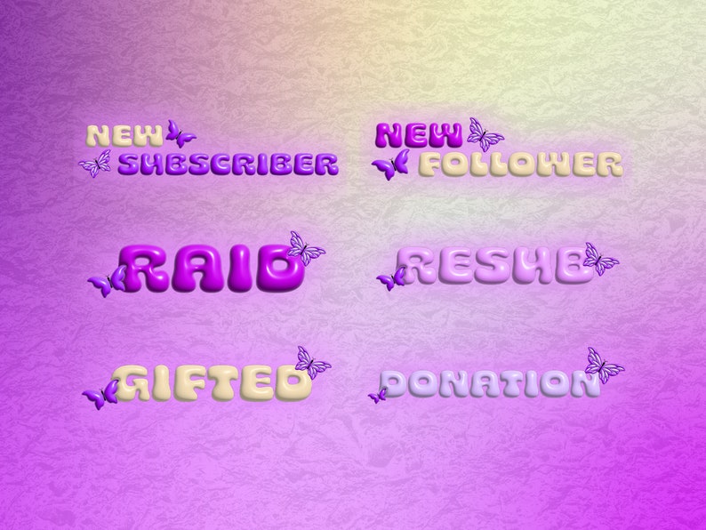 SLIME BUTTERFLY Static Stream Overlay Pack Scenes Panels Alerts - Etsy