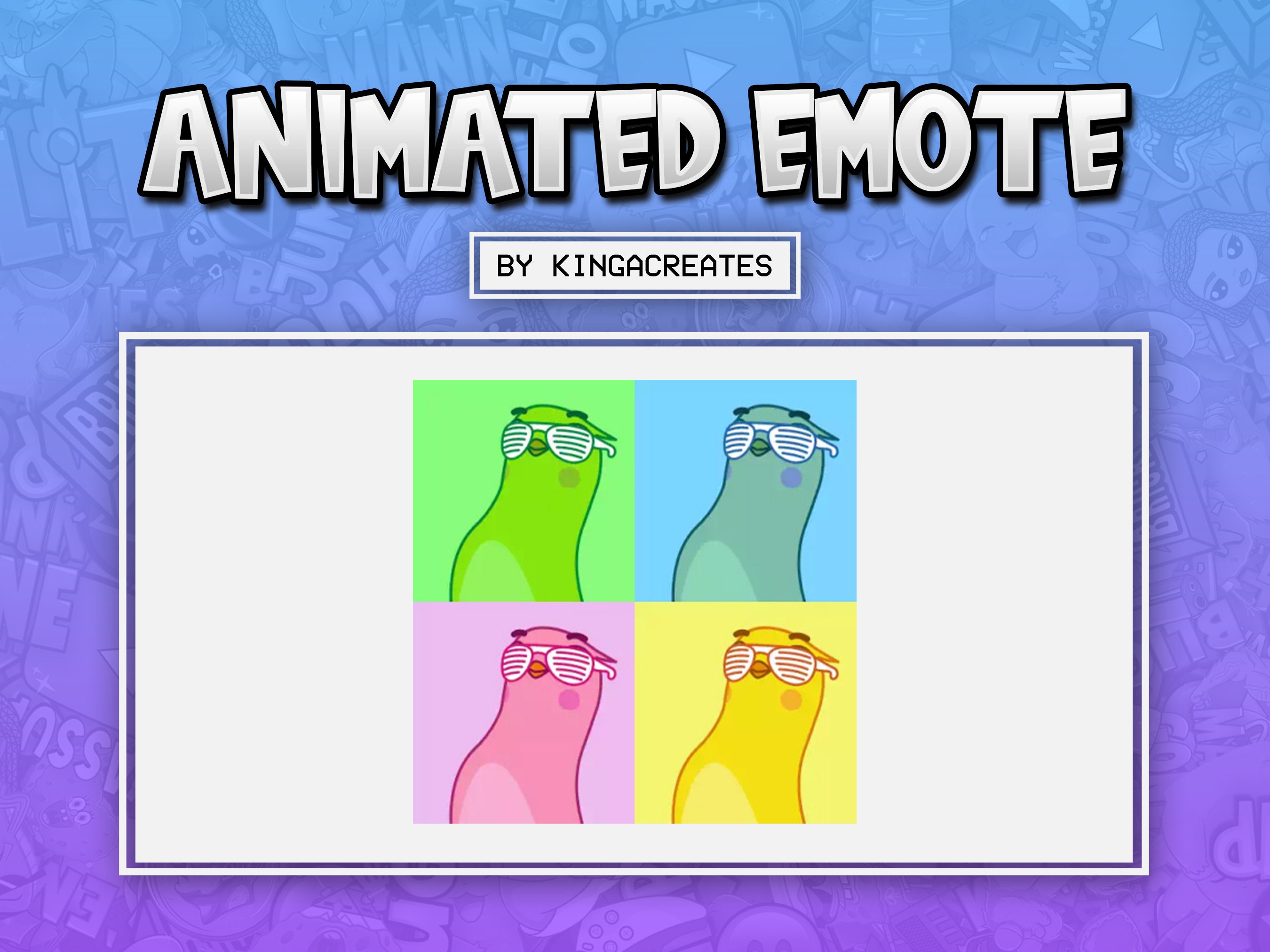 ANIMATED EMOTE Cute RGB Bird Dance for Twitch and Discord ! (and More ...