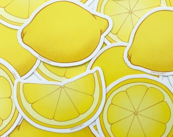 Yellow Lemon Capri Sticker Fruit Vinyl Stickers Waterproof - Etsy