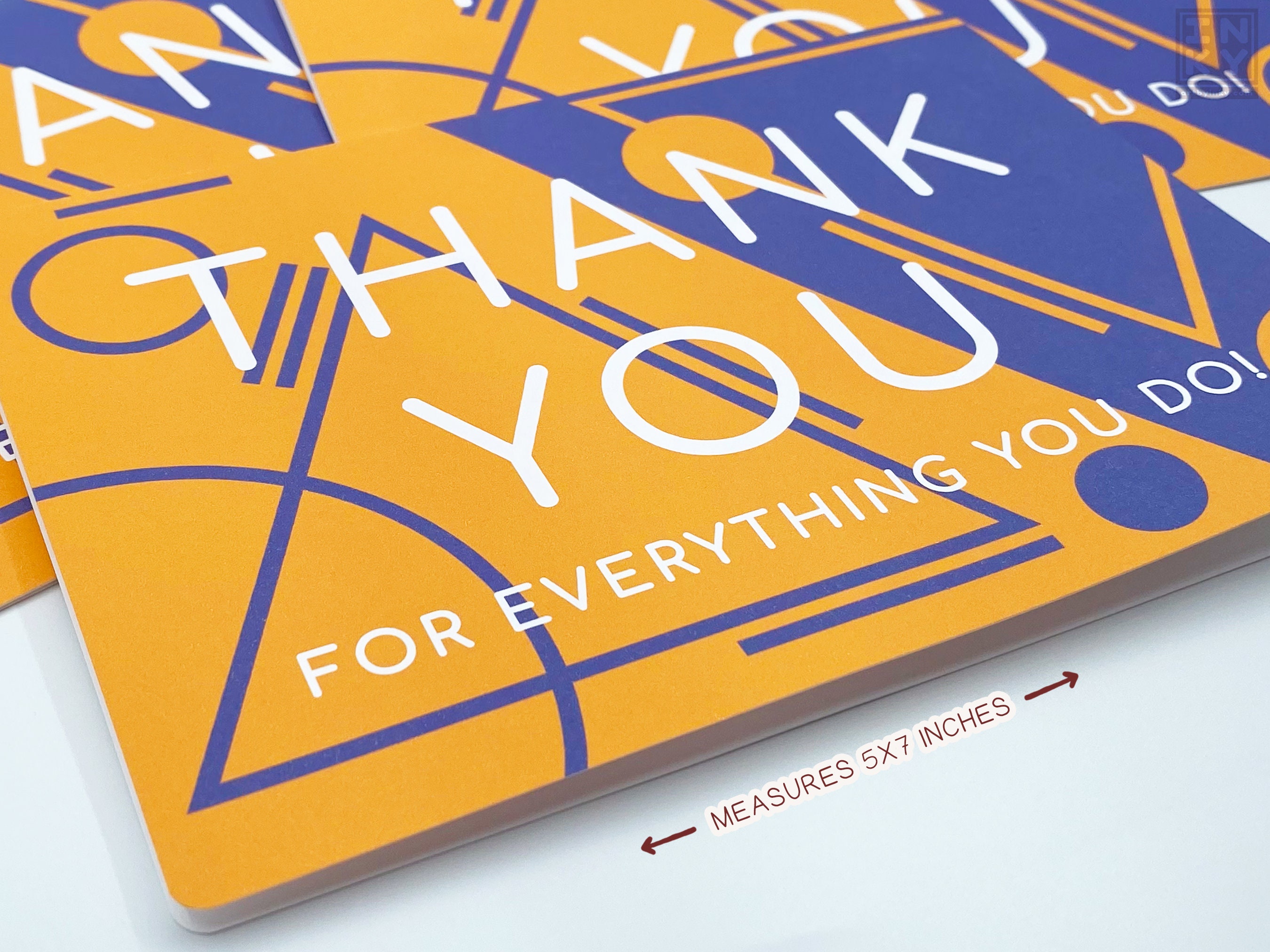 Colorful Geometric Thank You Greeting Card 5 X 7 Handmade - Etsy