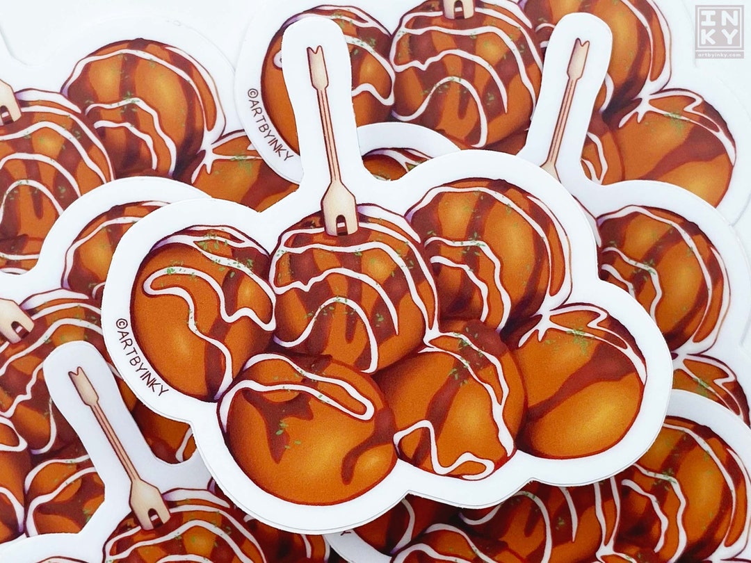 Takoyaki Octopus Sticker – Japanese Food Die Cut Decal - Etsy