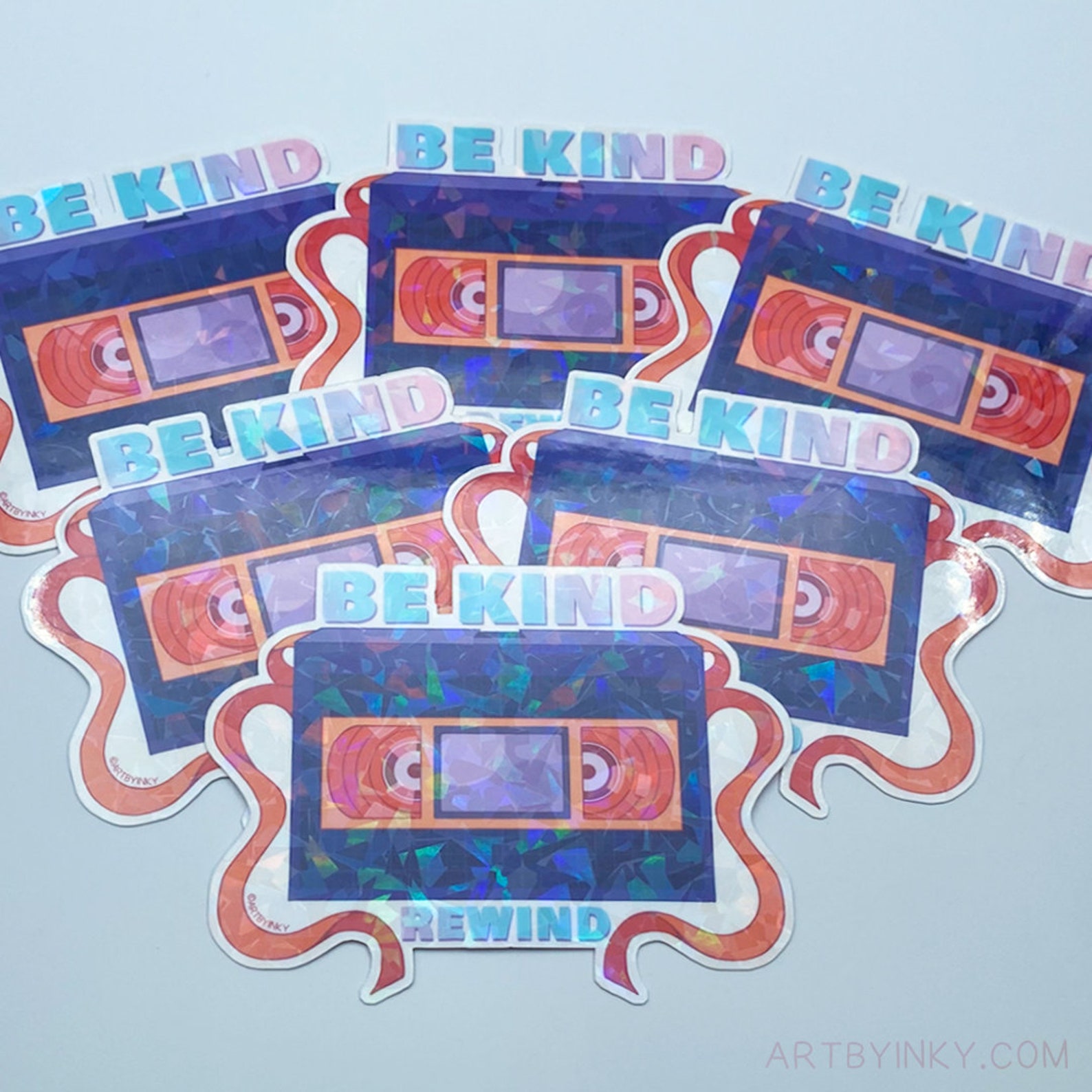 Holographic VHS Be Kind Rewind Die Cut Sticker - Retro 90s Y2K ...