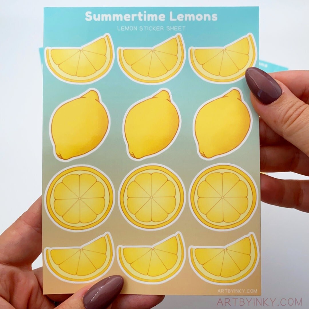 Lemon Sticker Sheet – Citrus Fruit Decals (4.5” X 6”) - Etsy