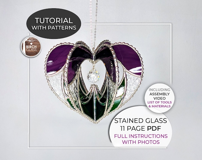 TUTORIAL 3D Heart Spinner full Instructions & Bonus Video Stained Glass ...
