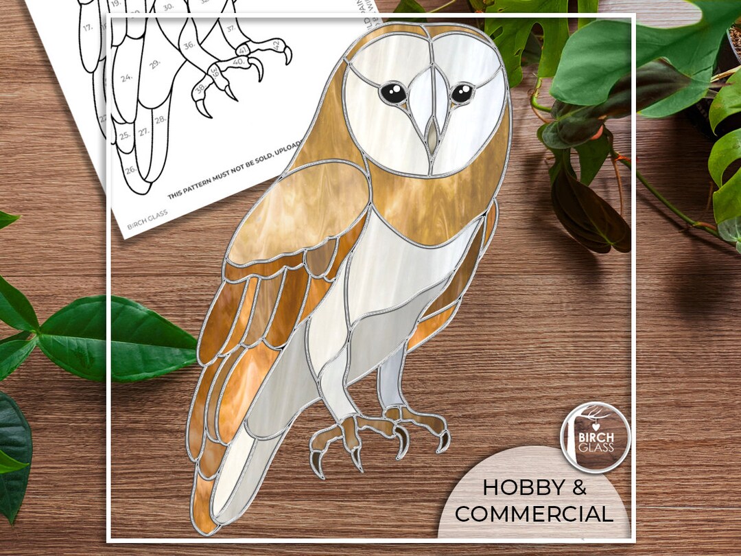 PATTERN • Barn Owl Branches Stained Glass Pattern • PDF • Digital ...