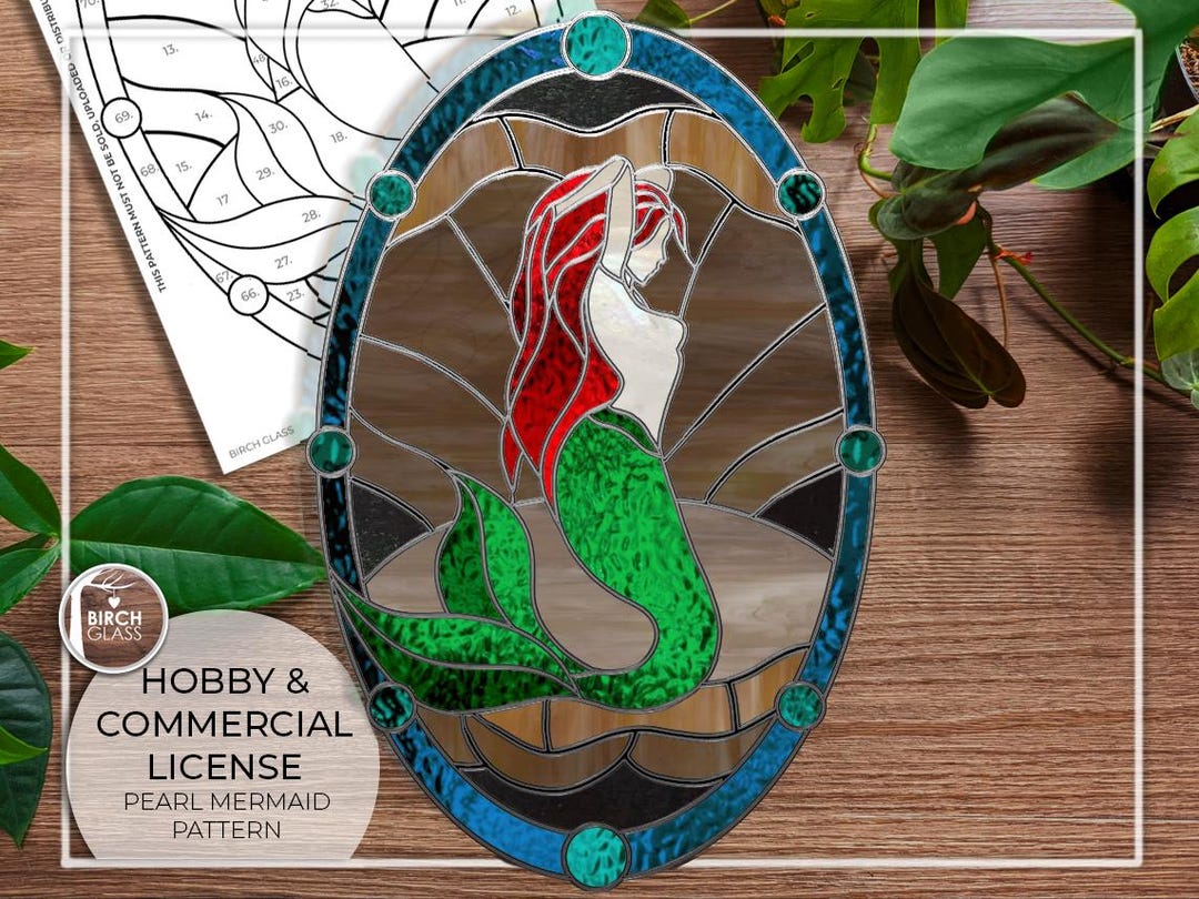 PATTERN • Pearl Mermaid Stained Glass Pattern • PDF • Digital Download ...
