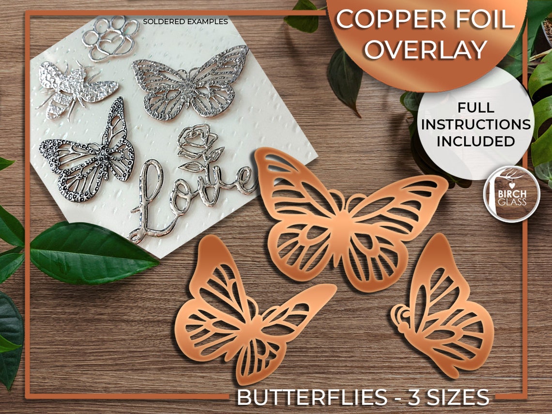 Butterflies Copper Foil Overlay • Stained Glass • Copper Foil • Stained ...