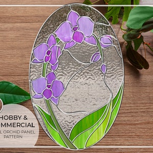 PATTERN • Orchid Oval Panel Stained Glass Pattern • PDF • Digital ...