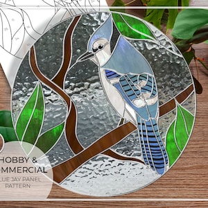 PATTERN • Blue Jay Branches Stained Glass Pattern • PDF • Digital ...