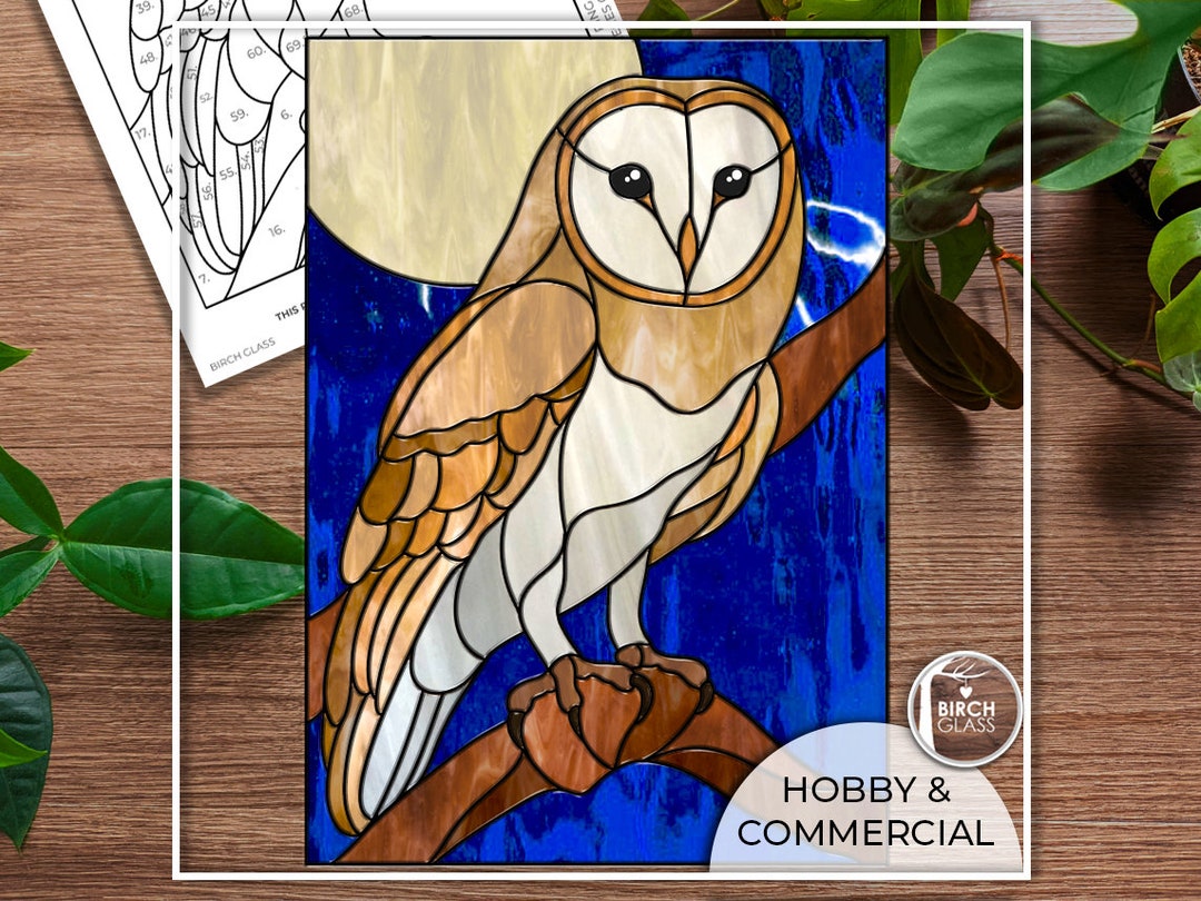 PATTERN • Barn Owl Panel Stained Glass Pattern • PDF • Digital Download ...