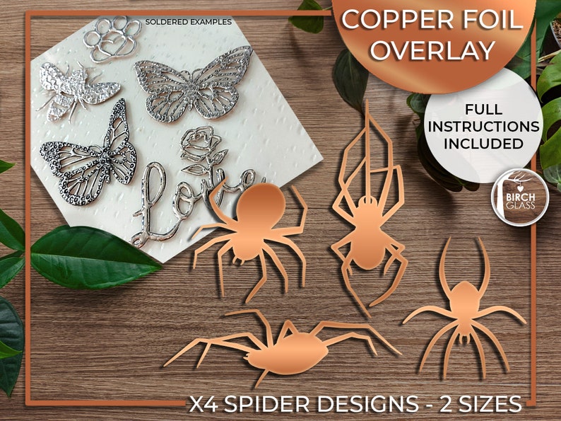 Spiders Copper Foil Overlay • Stained Glass • Copper Foil • Stained ...