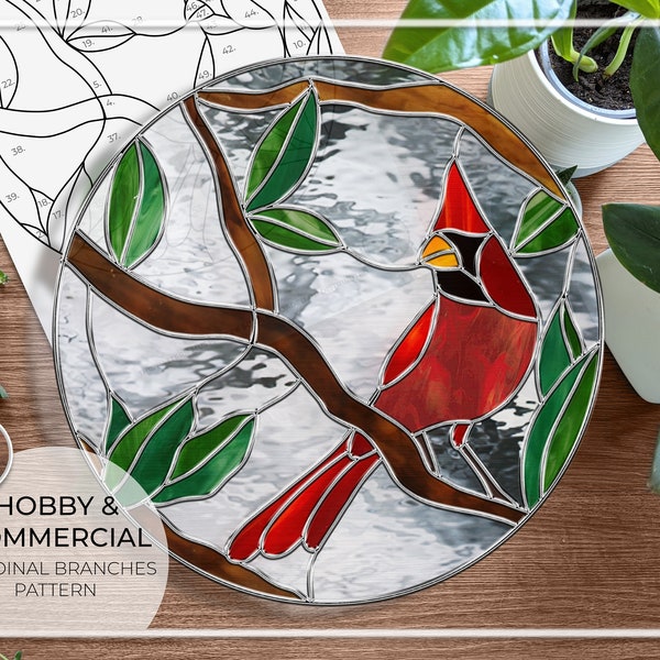 Stained Glass Cardinal Pattern - Etsy