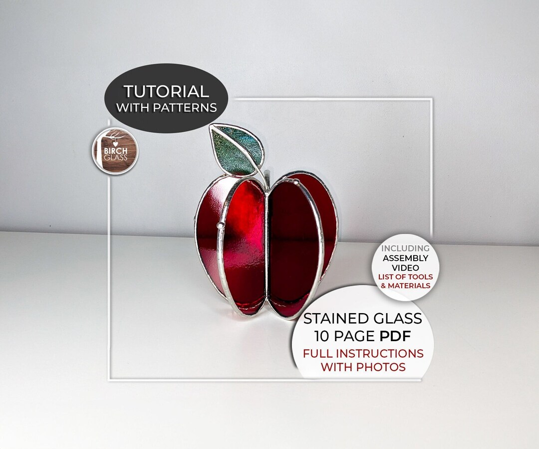 TUTORIAL • 3D Apple (full Instructions & Bonus Video) Stained Glass ...