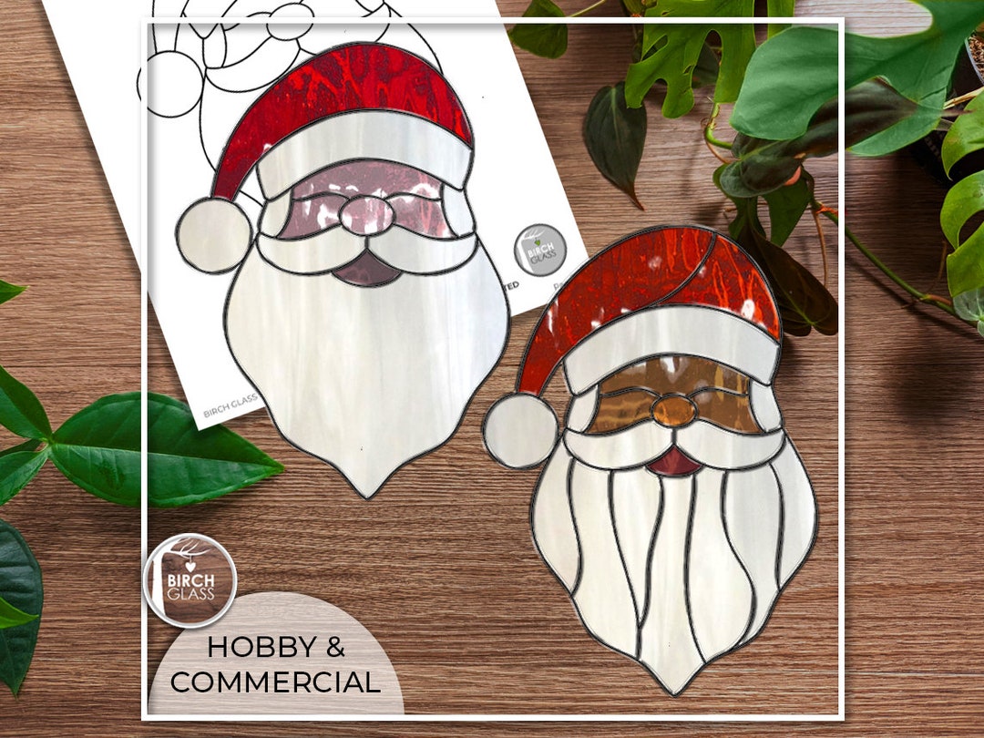 PATTERN • Santa Face X2 Stained Glass Pattern • PDF • Digital Download ...