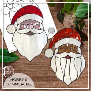 PATTERN • Santa Face X2 Stained Glass Pattern • PDF • Digital Download ...
