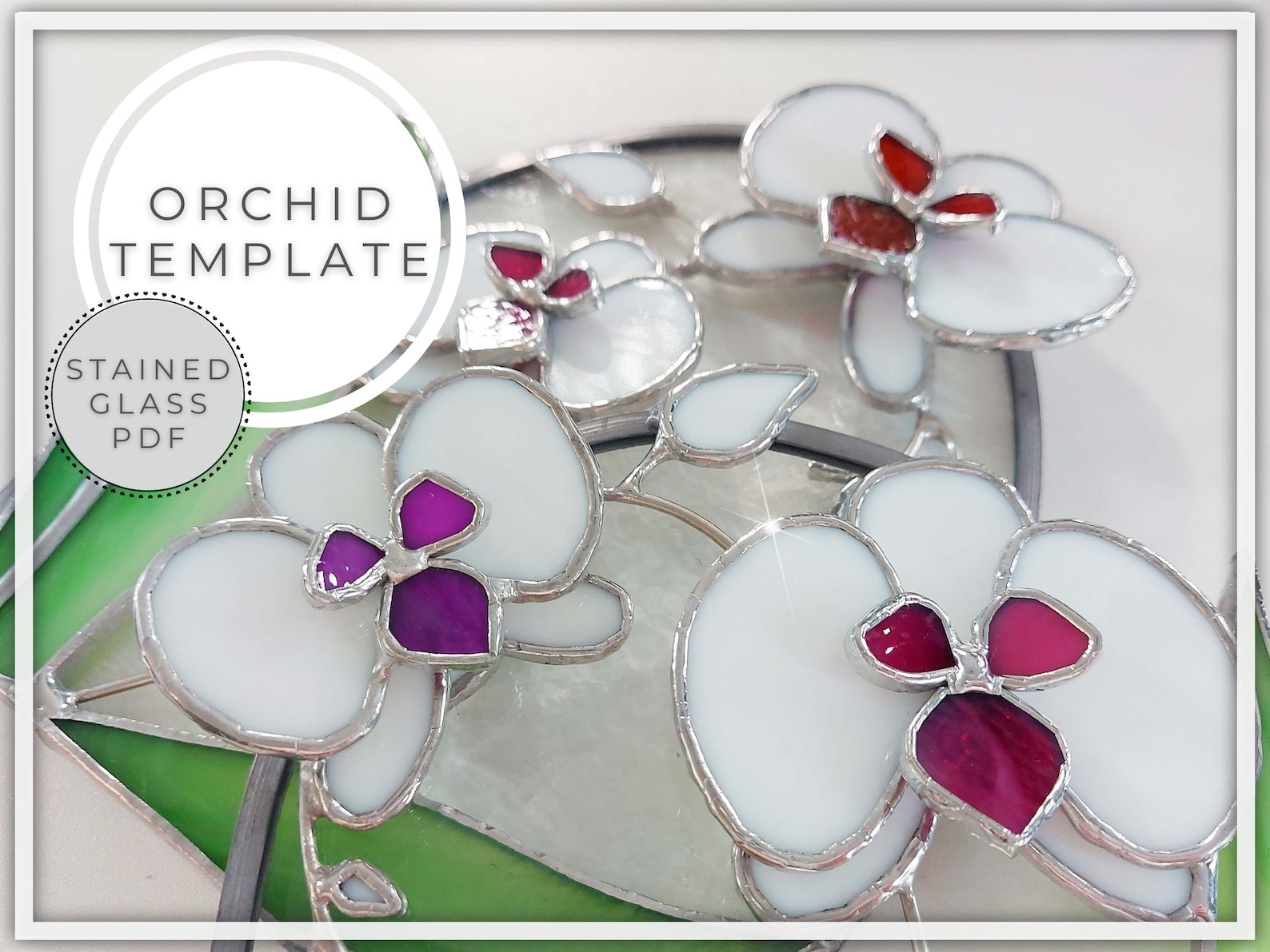 PATTERN 3D Orchid Stained Glass Pattern PDF Digital - Etsy