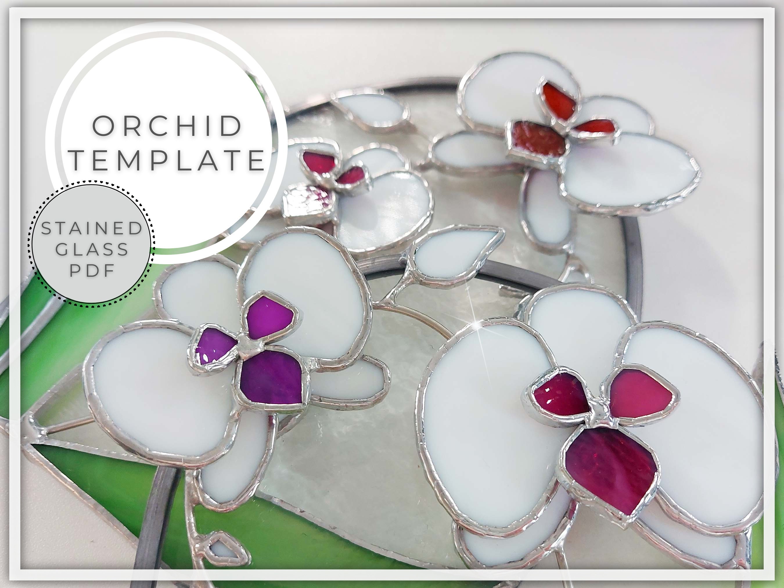 PATTERN 3D Orchid Stained Glass Pattern PDF Digital - Etsy UK