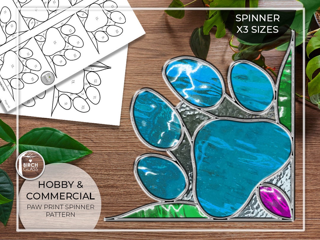 PATTERN • Spinner Paw Stained Glass Pattern • PDF • Digital Download ...