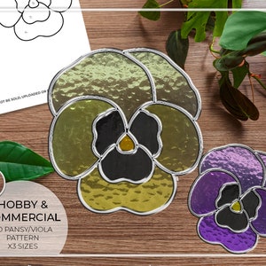 PATTERN • Pansy Viola Stained Glass Pattern • PDF • Digital Download ...