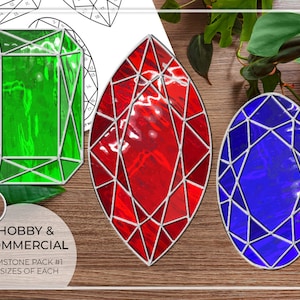 PATTERN • Gemstone Stained Glass Pattern • PDF • Digital Download ...