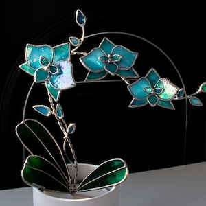 TUTORIAL • 3D Orchid Plant (full Instructions) Stained Glass Pattern ...
