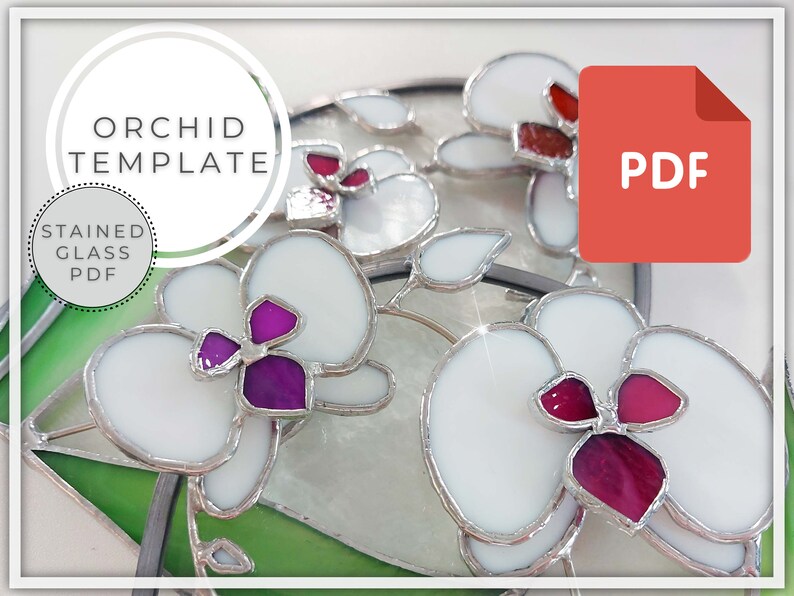 PATTERN 3D Orchid Stained Glass Pattern PDF Digital - Etsy