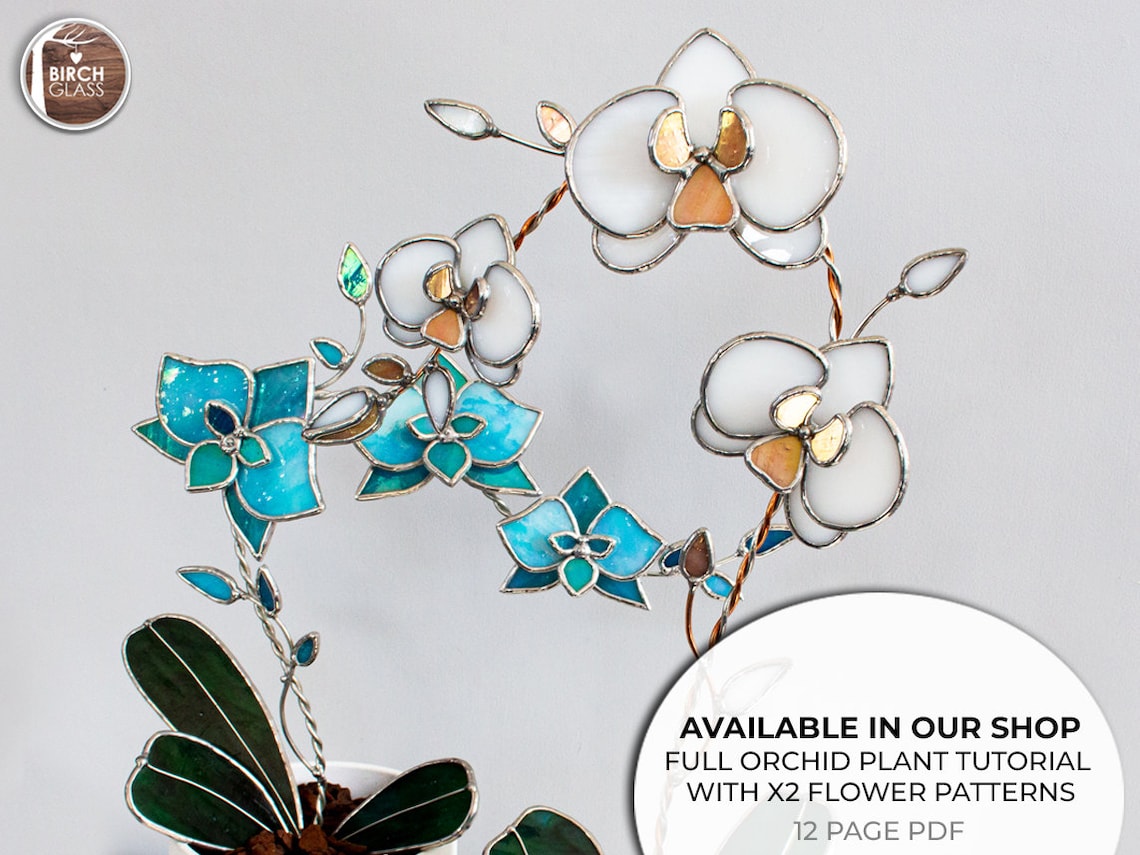 PATTERN 3D Orchid Stained Glass Pattern PDF Digital - Etsy