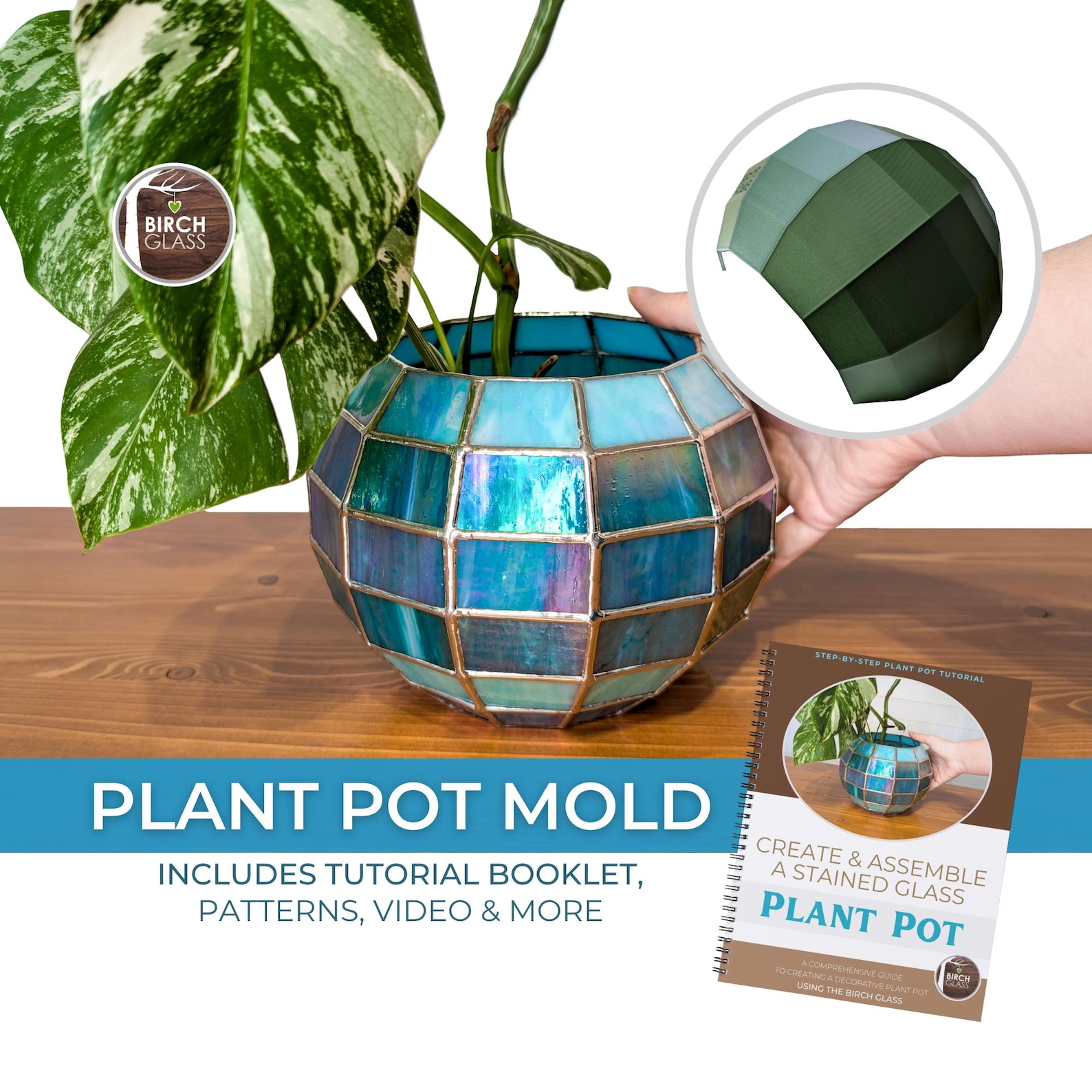 PLANT POT MOLD & Tutorial Booklet | Stained Glass Jig/mold - With Pre ...
