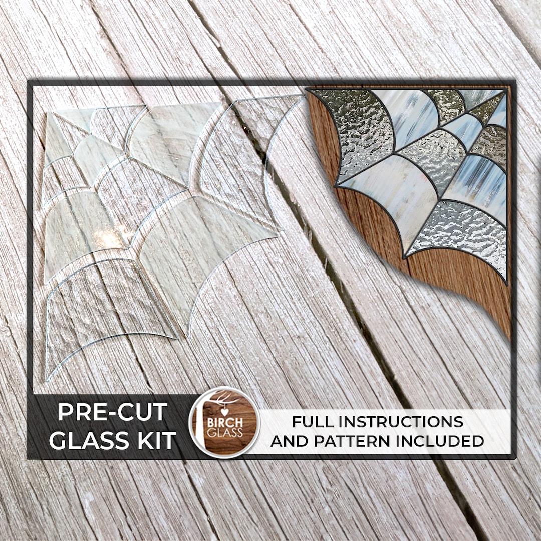 PRECUT GLASS Spiderweb Kit • Stained Glass • Mosaic Kit • Glass Kit ...