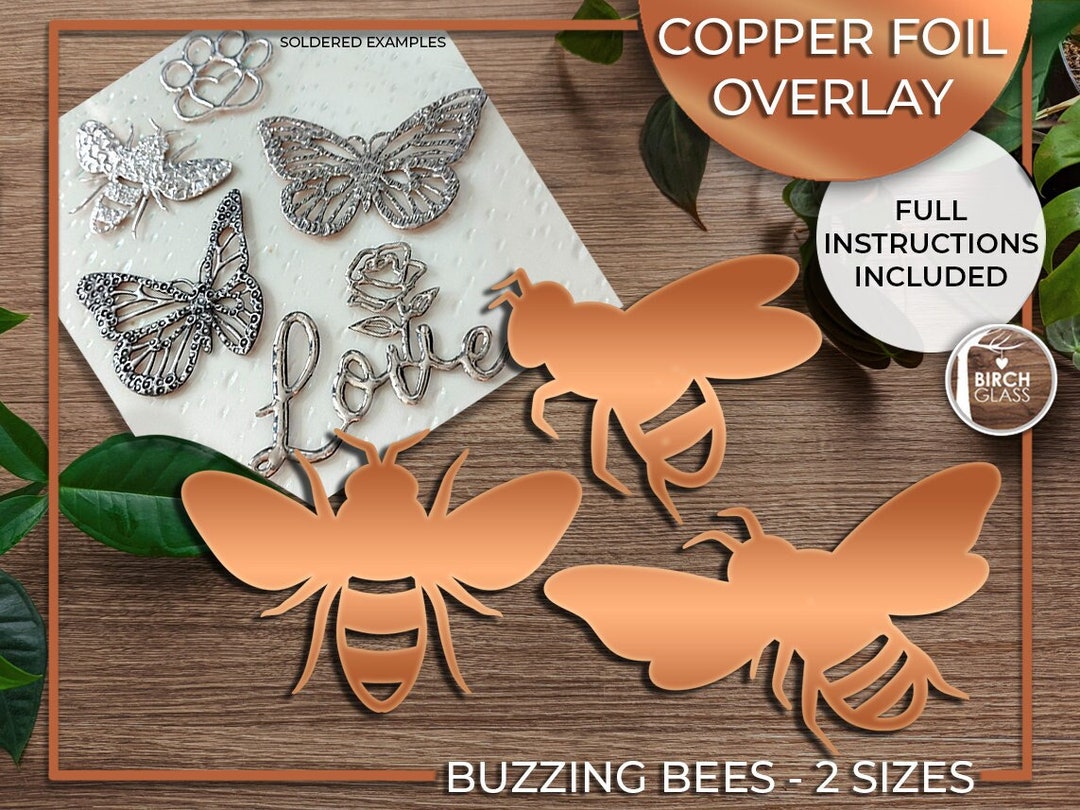 Bees Copper Foil Overlay • Stained Glass • Copper Foil • Stained Glass ...