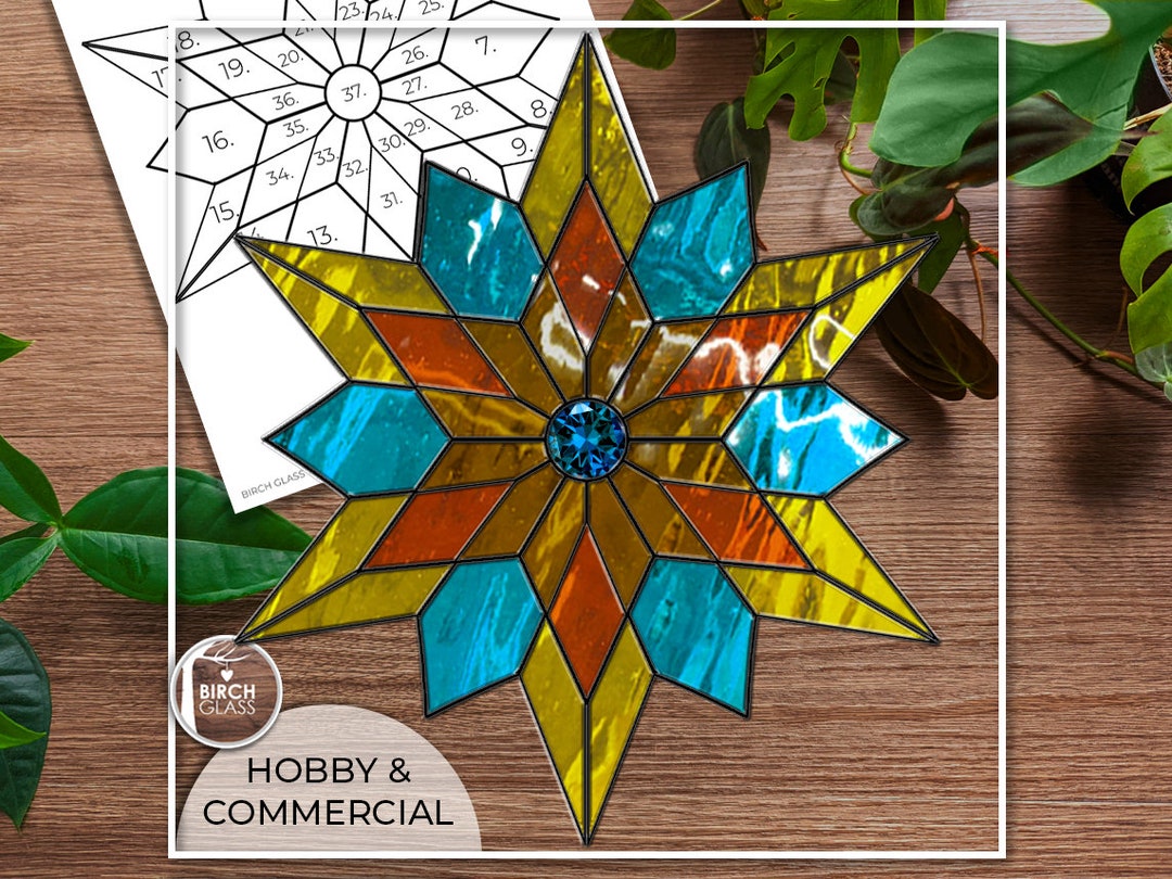 PATTERN • Star Snowflake Stained Glass Pattern • PDF • Digital Download ...