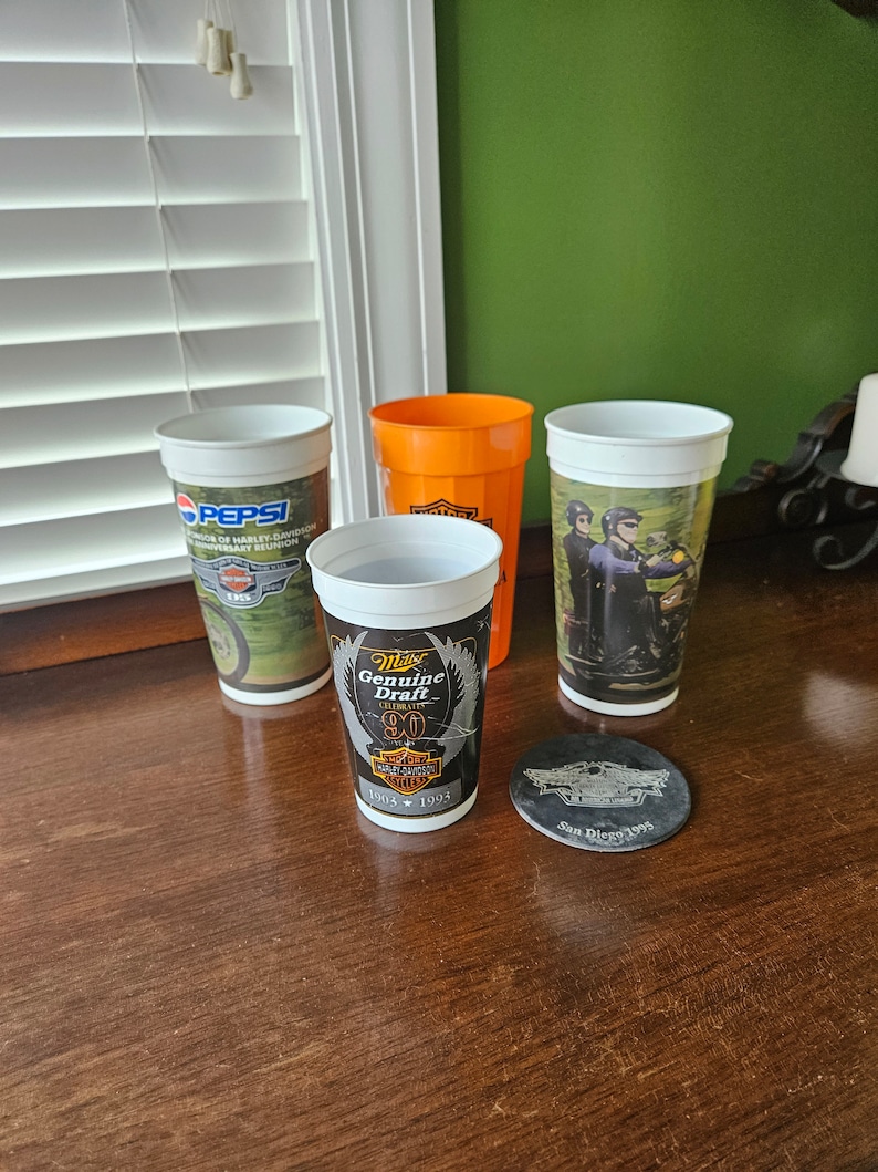 Harley-davidson Vintage 1990's Collectible Drinking Cups Lot - Etsy