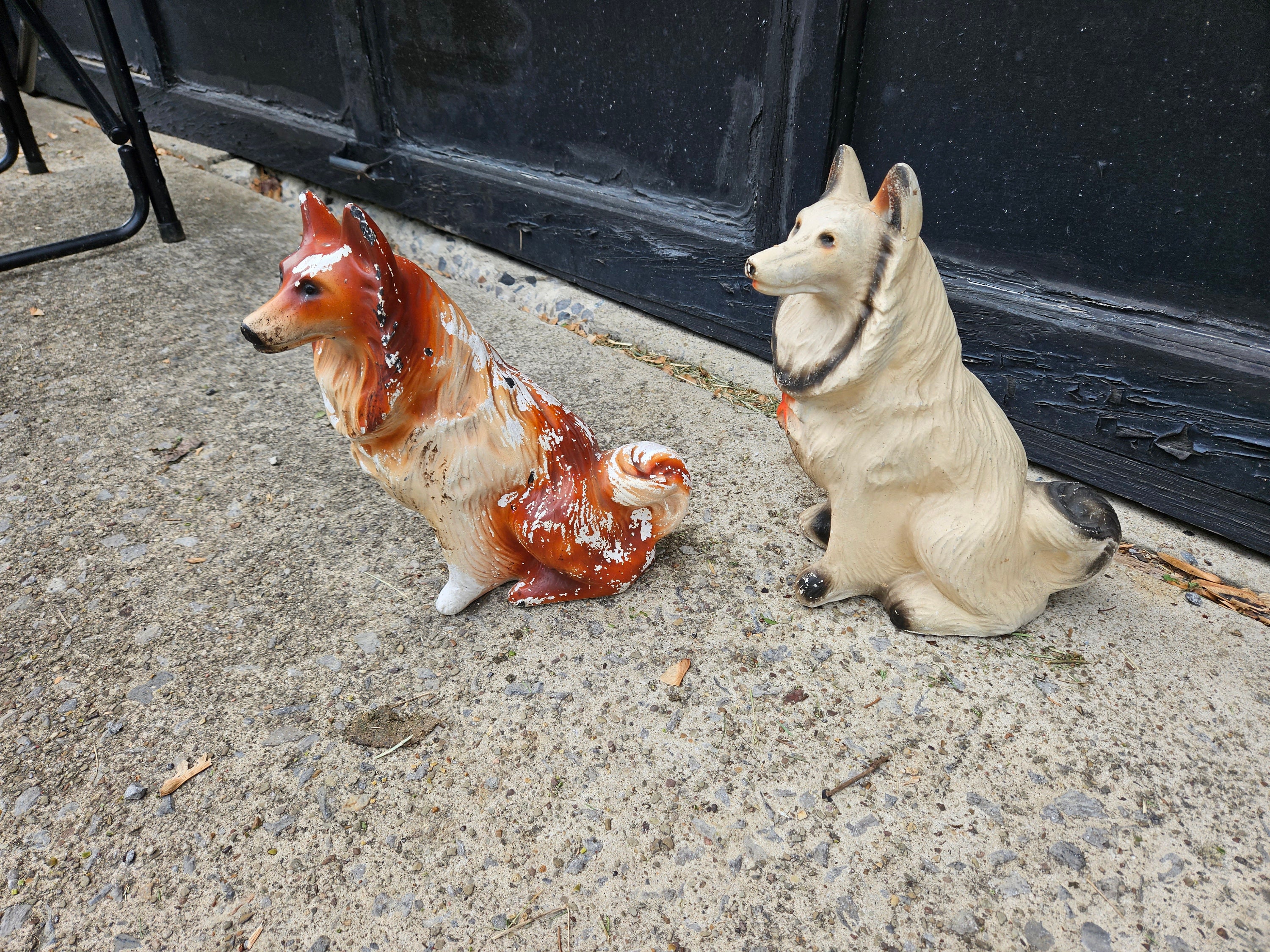 Vintage Chalkware Dogs Pair Carnival Plaster Figurines - Etsy