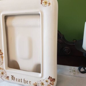 Vintage Ceramic Hand Painted Picture Frame Personalized Handmade Home ...