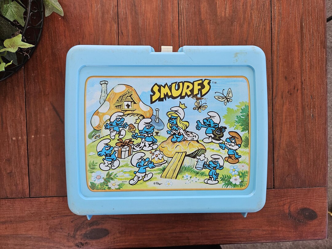 Vintage 1980's SMURFS Thermos Brand Blue Plastic Lunch Box - Etsy