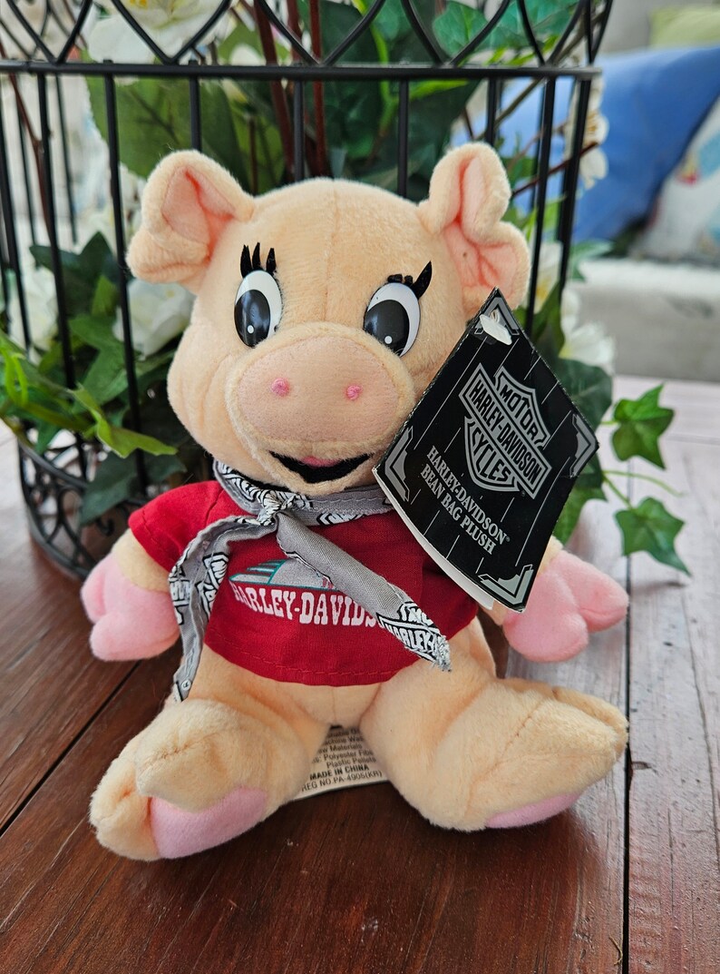Vintage 1997 Harley Davidson Racer the Hog Bean Bag Plush Pig - Etsy