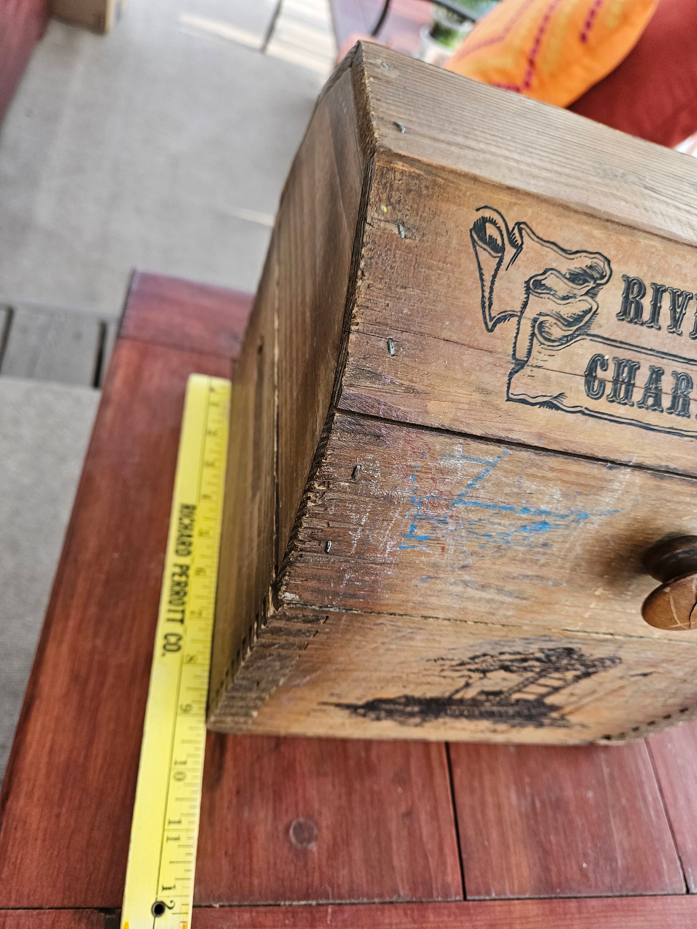 Vintage River Boat Chart Chest Wooden Hinged Box Treasure - Etsy