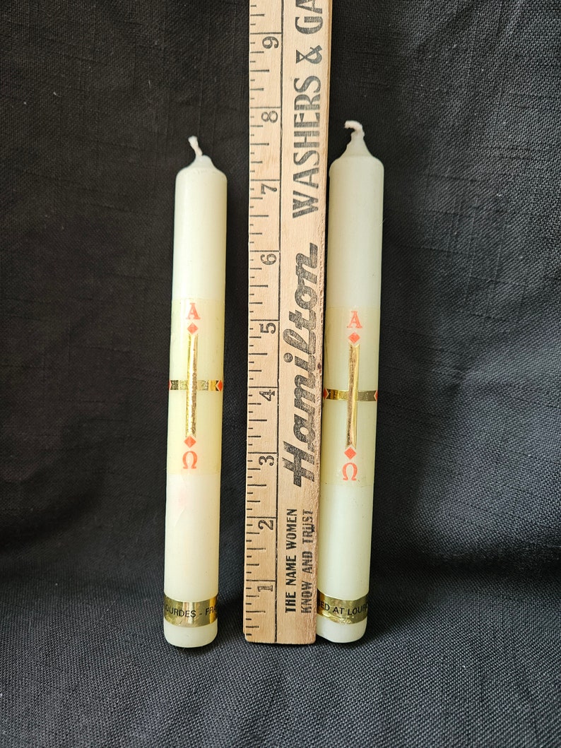 Vintage Paschal Easter Candlesticks Pair Christianity Religious Candles ...