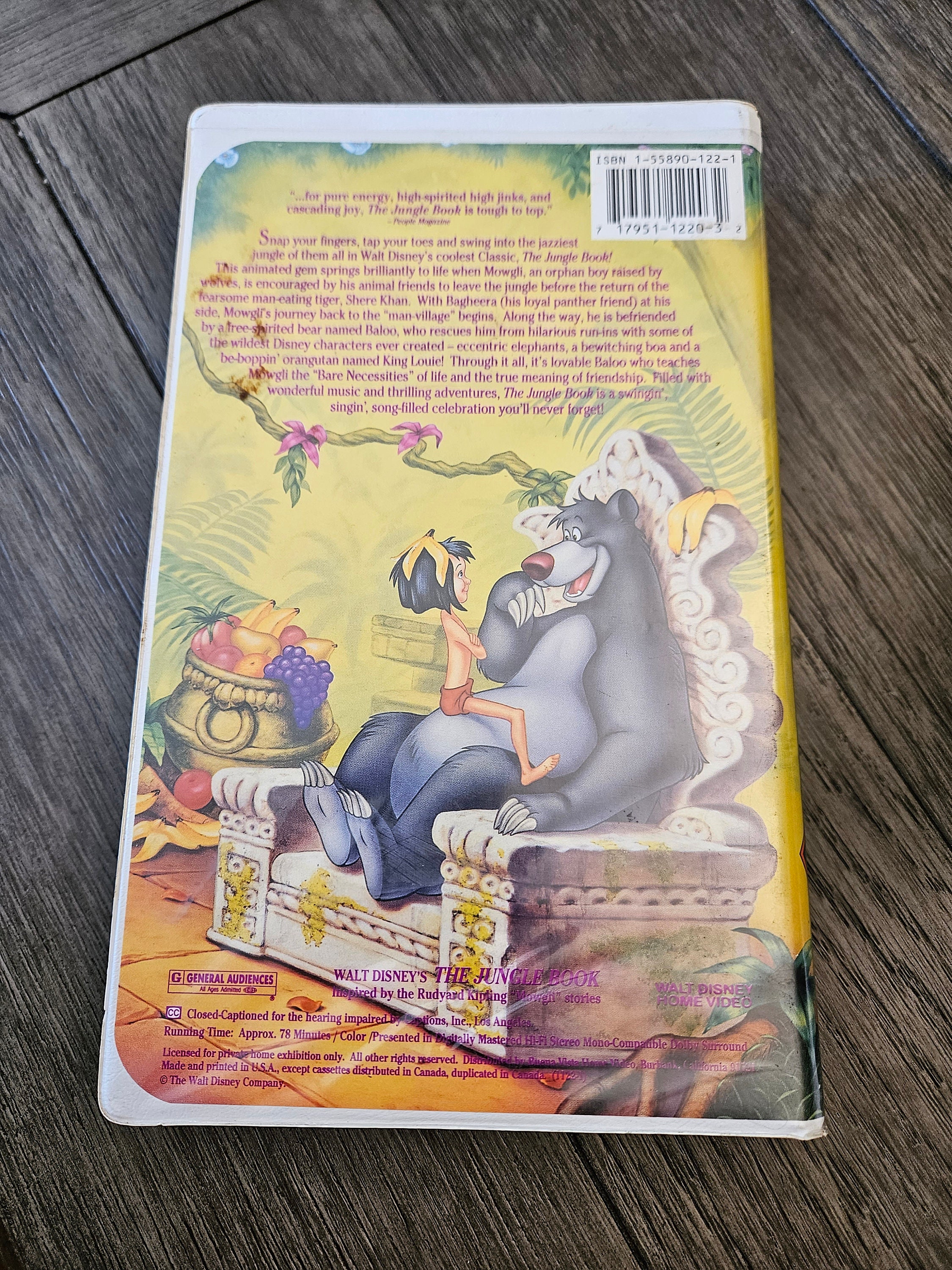 The Jungle Book Walt Disney Classic VHS Tape Black Diamond - Etsy