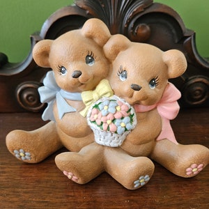 Vintage Ceramic Bears Spring Cuddle Bears Hand-painted Figurine - Etsy