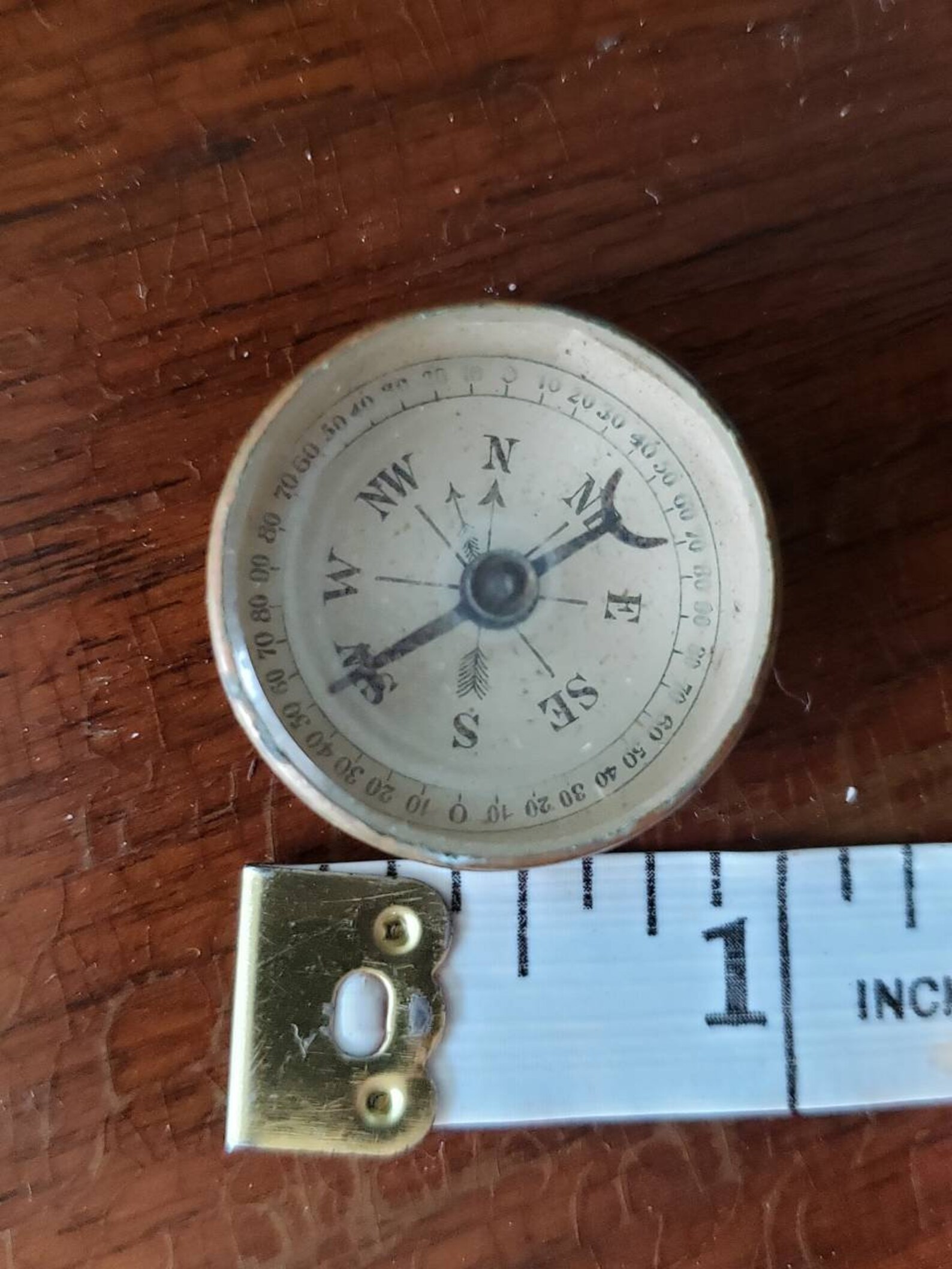 Vintage Brass Compass With Lid 1940s | Etsy