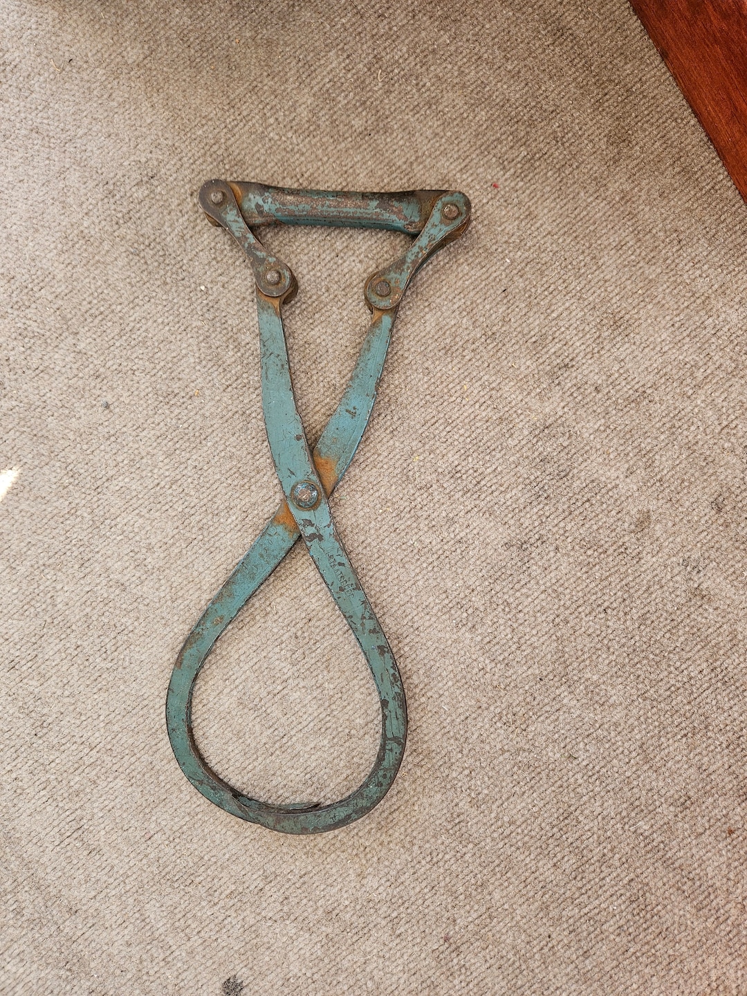 Vintage Staatsburg Mechanical Iron Ice Block Tongs Antique Farm Tool ...