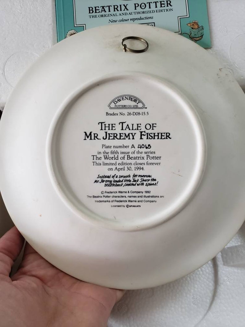 Davenport Pottery Beatrix Potter the Tale of Mr. Jeremy Fisher 3D Plate ...